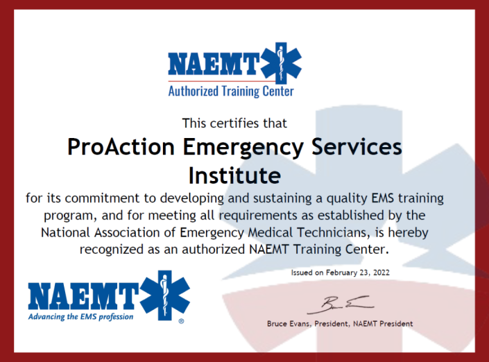 NAEMT Courses – ProAction Emergency Services Institute